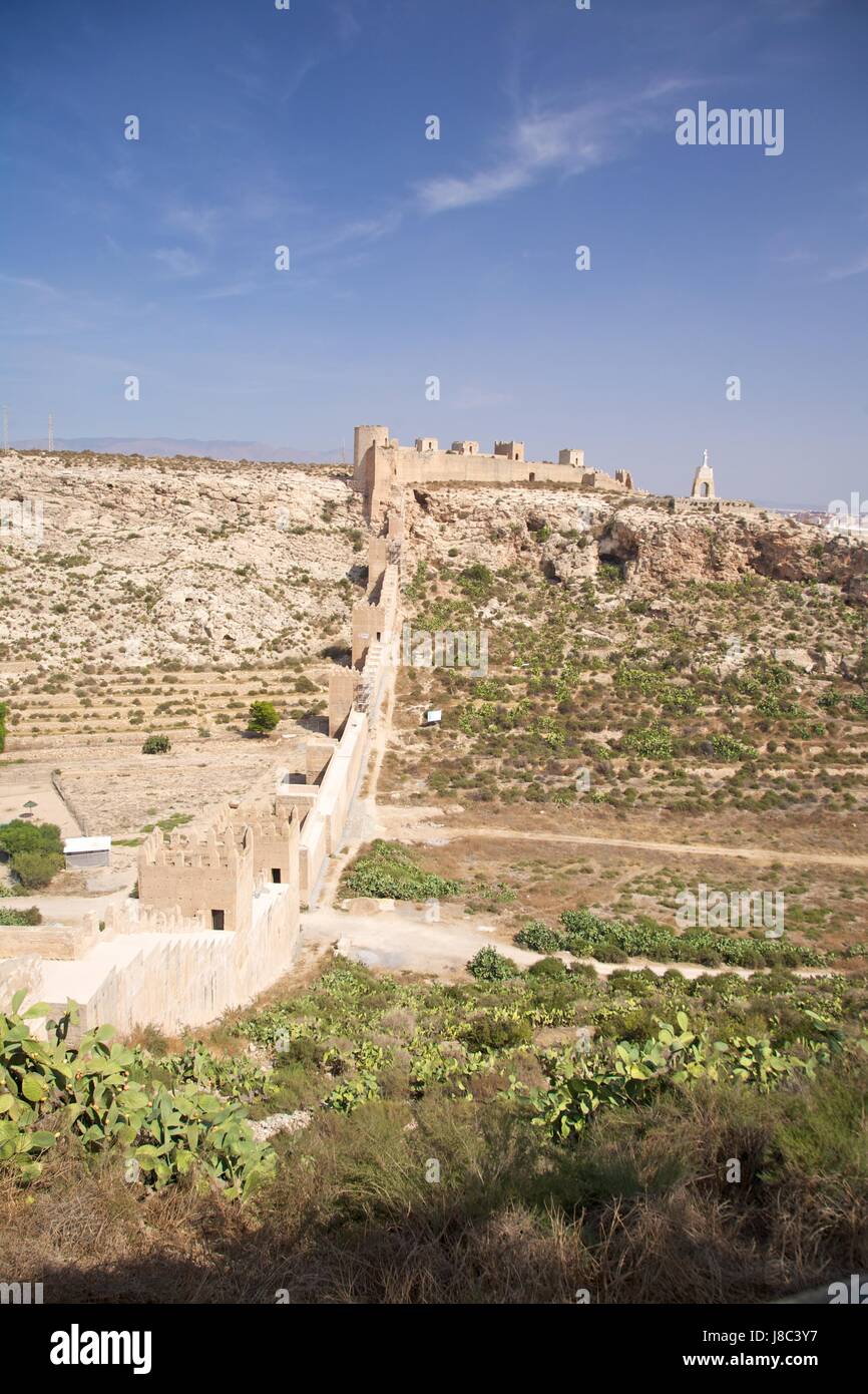 monument, spain, wall, castle, landmark, building, chateau, monument ...