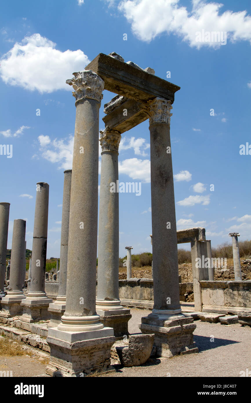 blue, detail, story, famous, antique, columns, detail admission ...