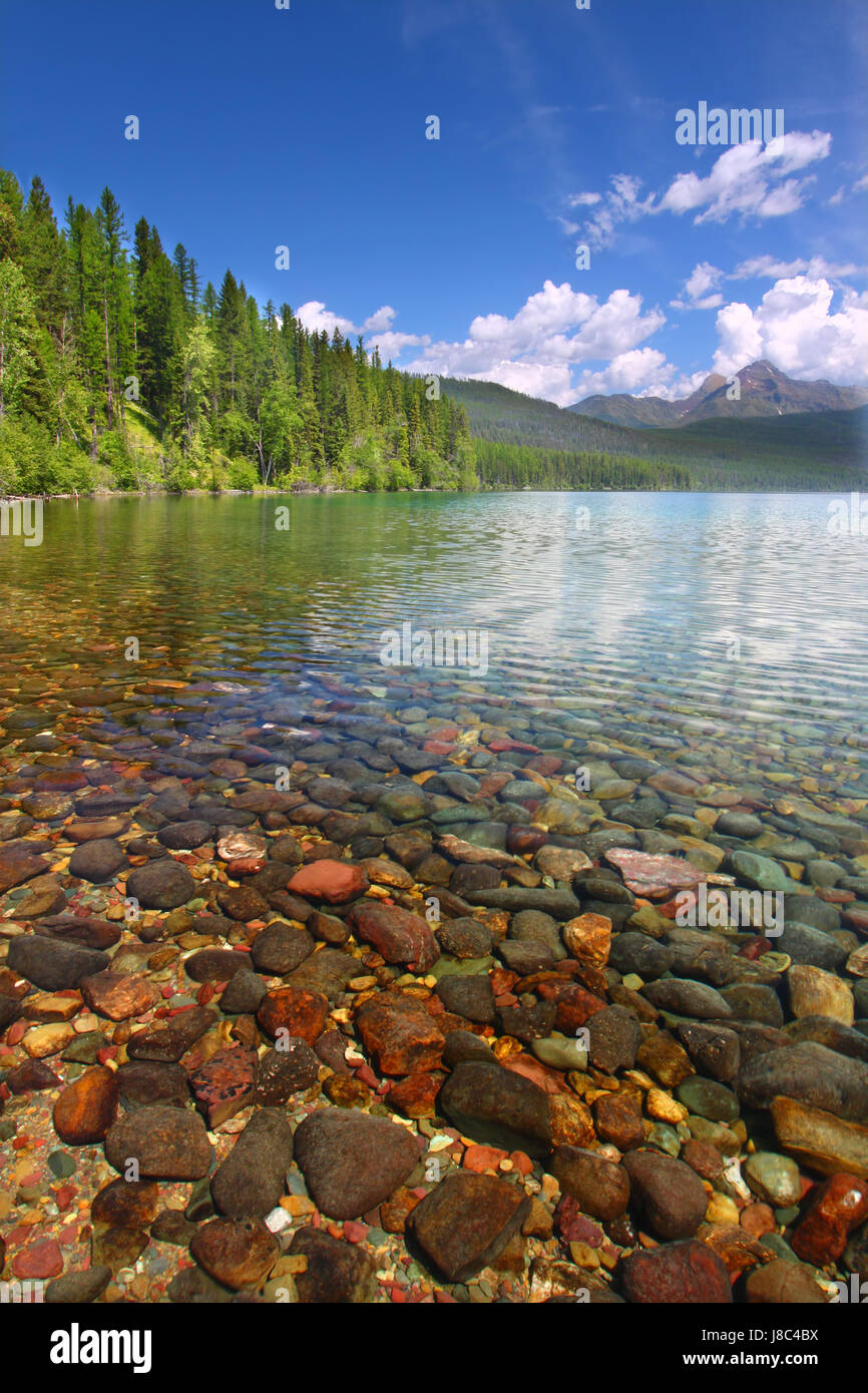 park, national, glacier, fresh water, lake, inland water, water ...
