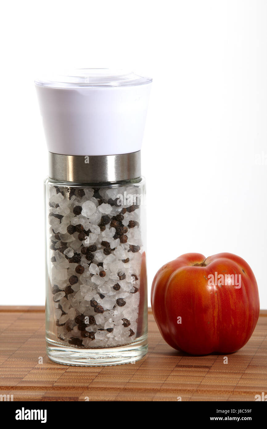 bamboo, vegetable, pepper mill, carving board, red, tomato, orange ...