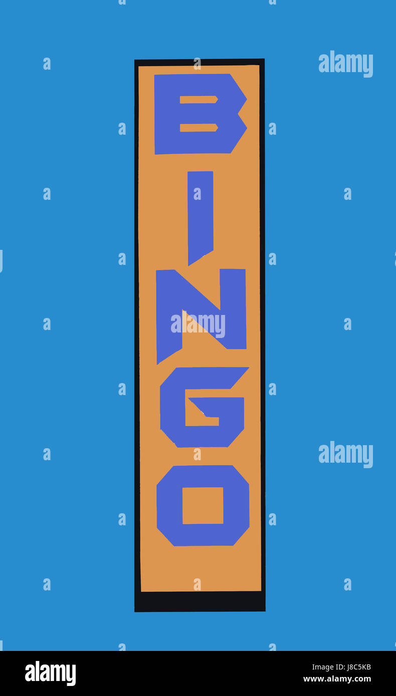 Illustration of a BINGO sign on a sky blue background Stock Photo - Alamy