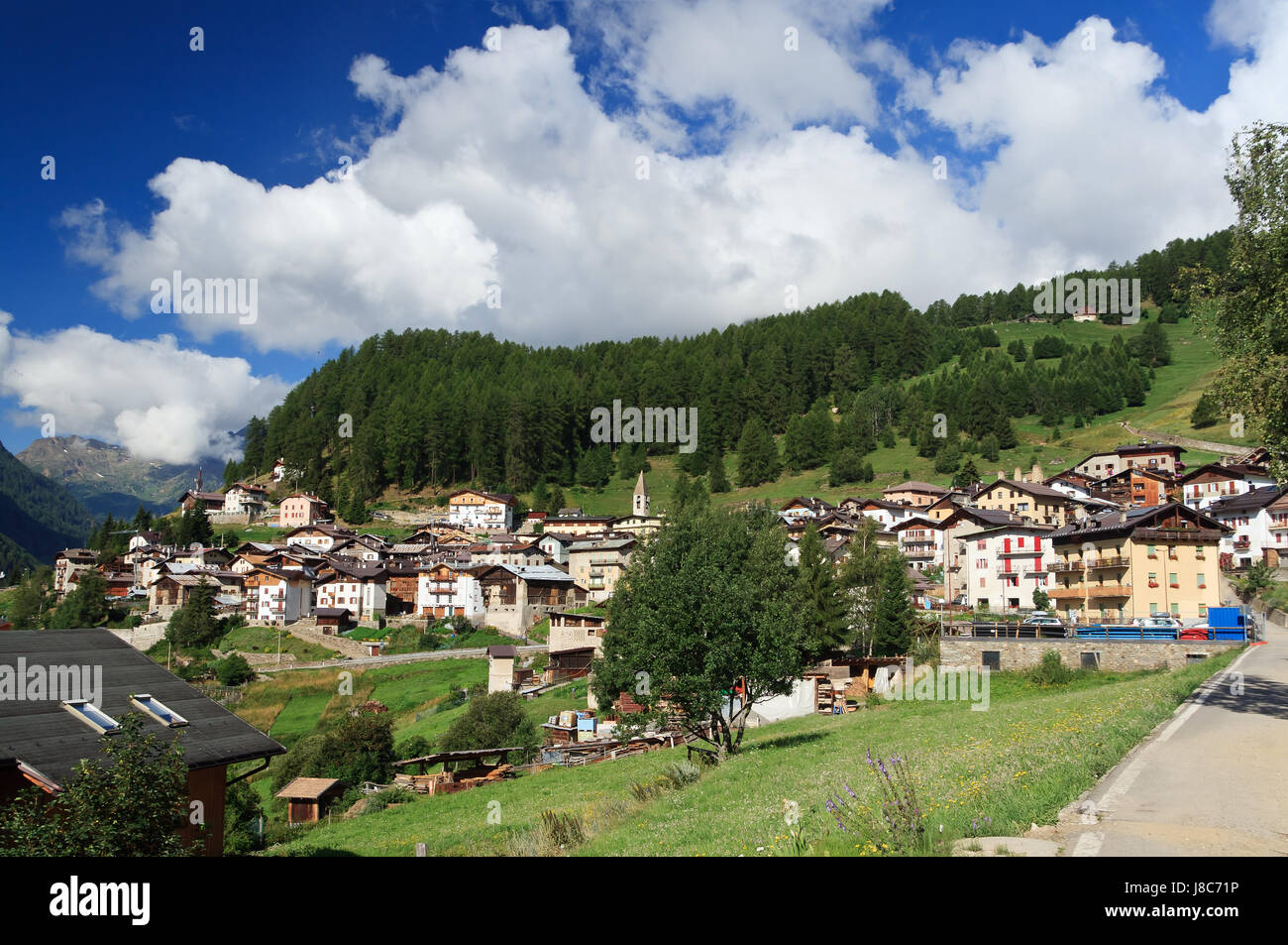 city, town, alps, summer, summerly, road, community, village, market ...