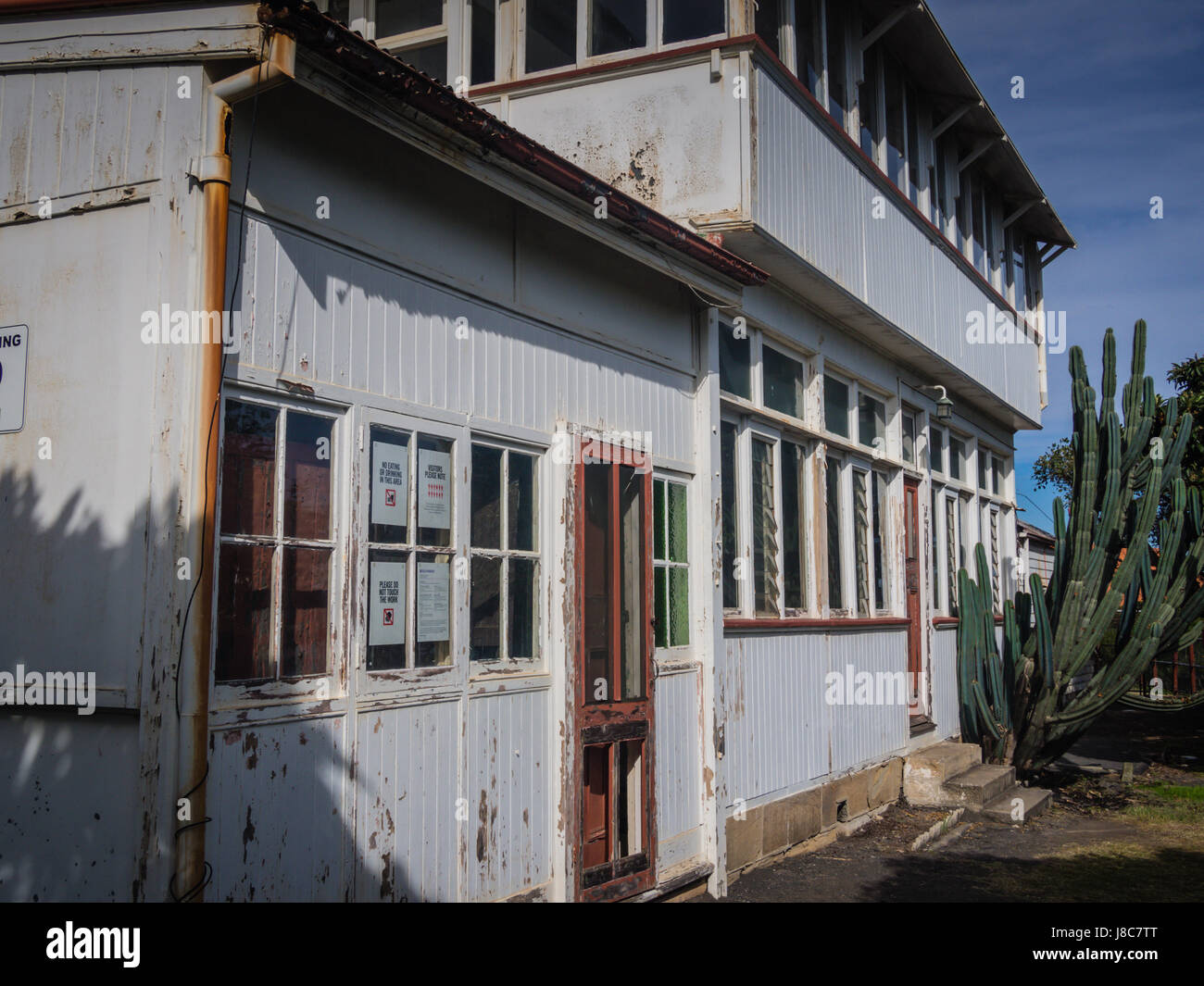 White Wooden Building Exterior Stock Photo - Alamy