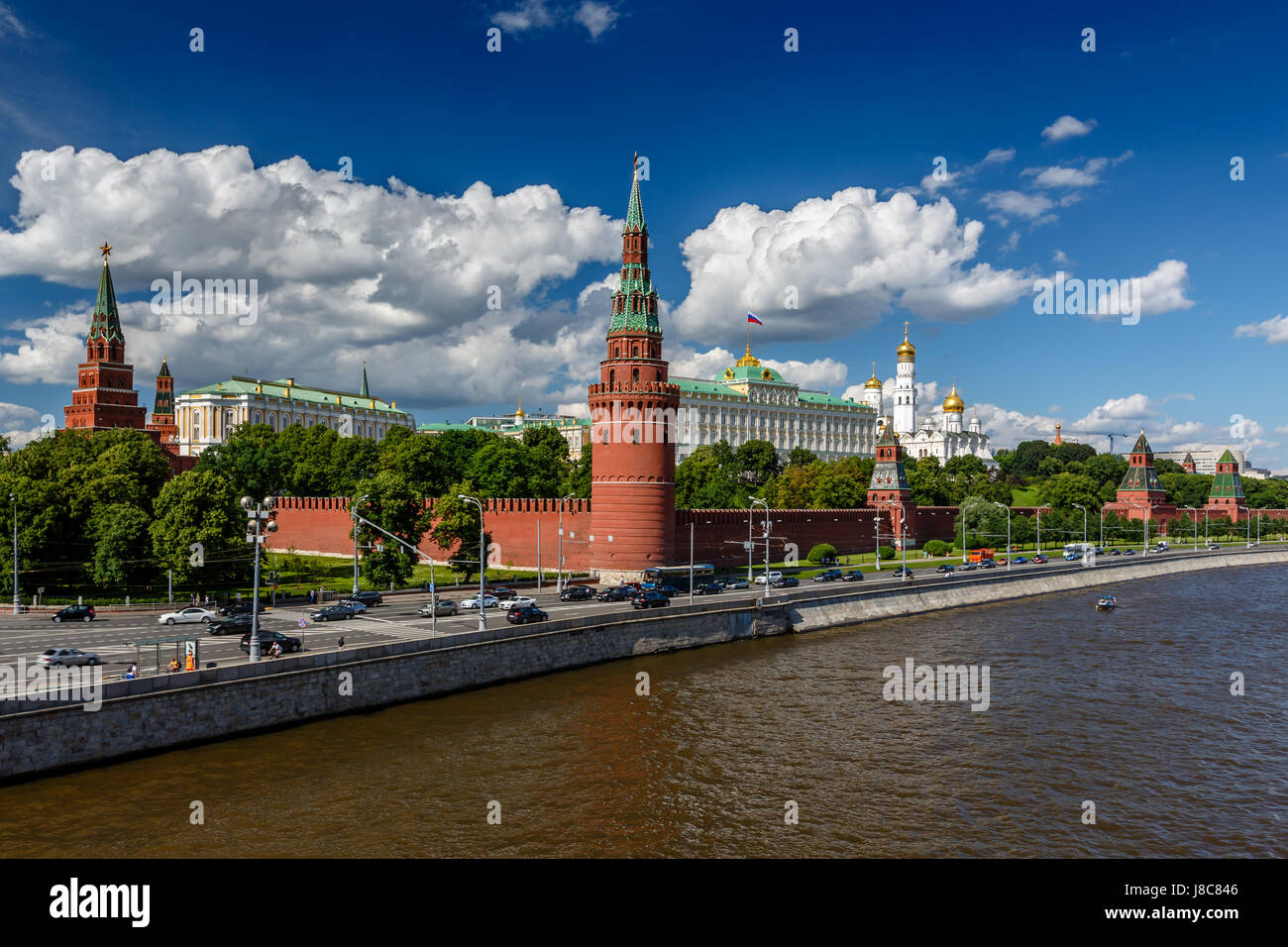 Moscow Kremlin and Moscow River Embankment, Russia Stock Photo - Alamy
