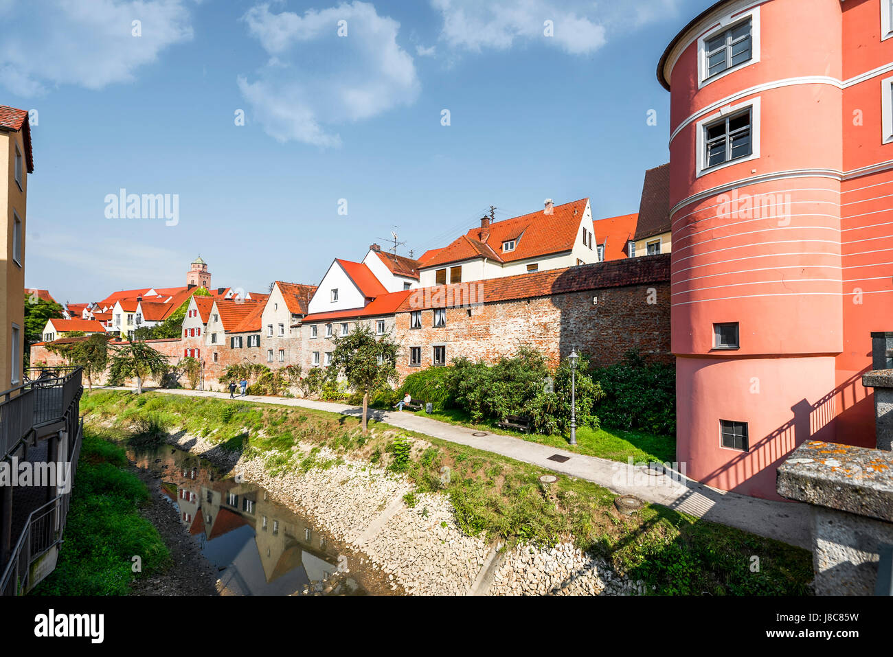 Traveling along Romantic road in Germany. Small charming towns Stock ...