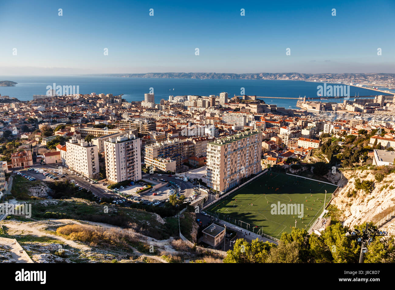 Aerial View of Marseille City and its Harbor, France Stock Photo - Alamy
