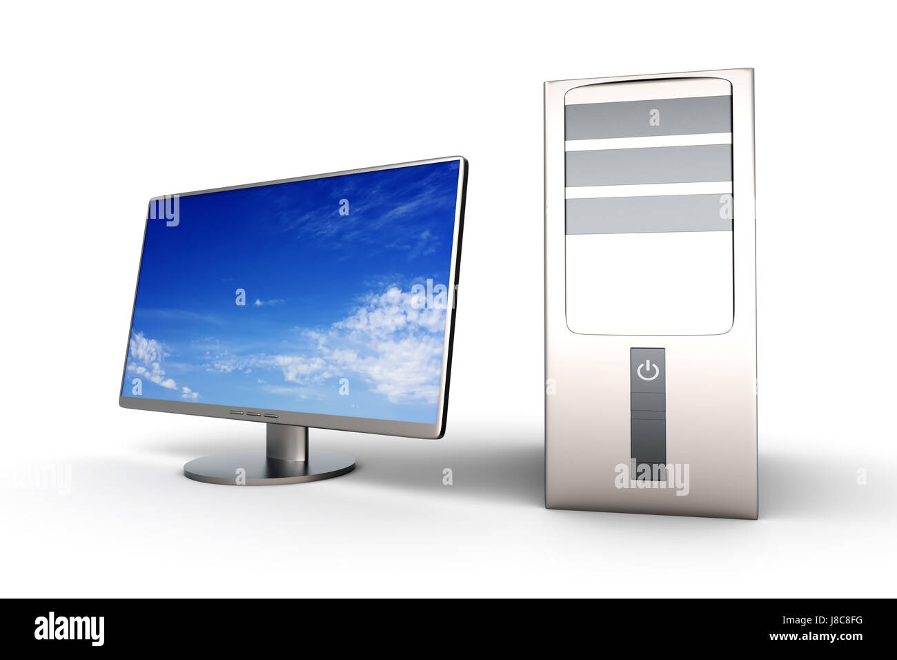 blue, tower, PC, computers, computer, isolated, hardware, screen ...