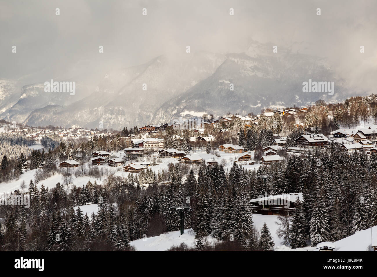 Aerial View on Ski Resort Megeve in French Alps, France Stock Photo - Alamy