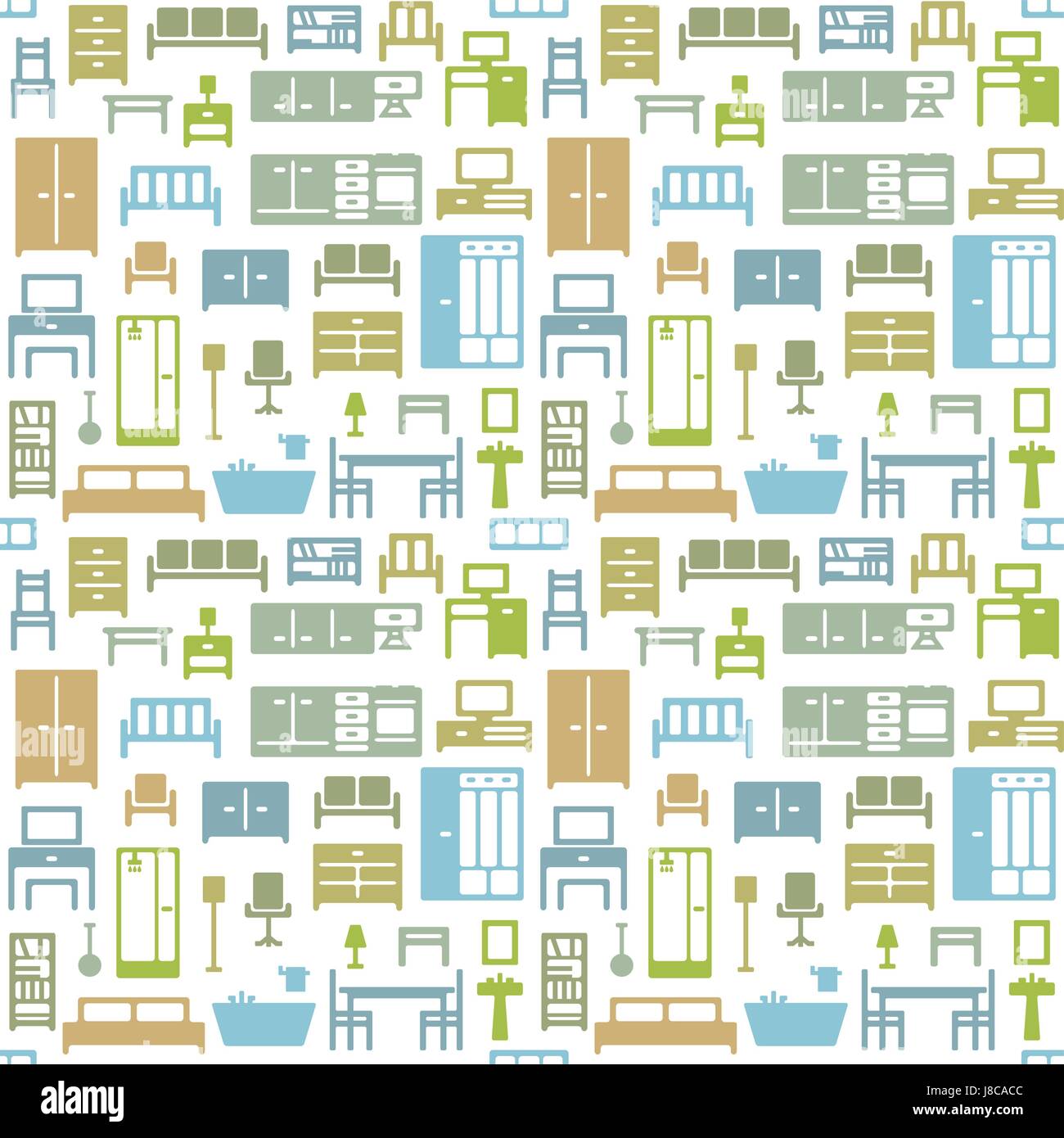 Vector furniture seamless pattern background 3 Stock Vector Image & Art ...