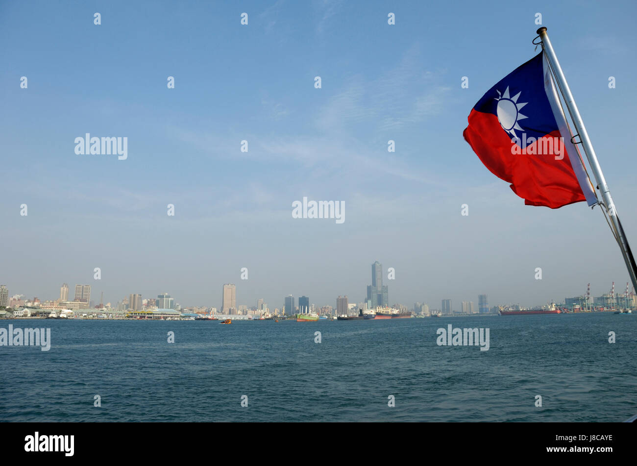 taiwan, blue, city, town, asia, shine, shines, bright, lucent, light ...