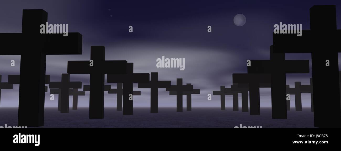 Night nighttime cemetery gravestone tombstone hi-res stock photography ...