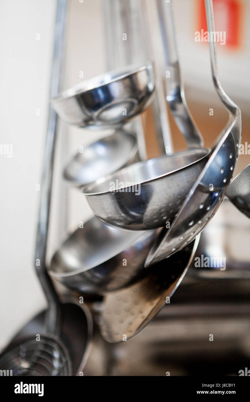 horizontal, metal, nobody, silverware, scoop, variation, ladle, spoon ...