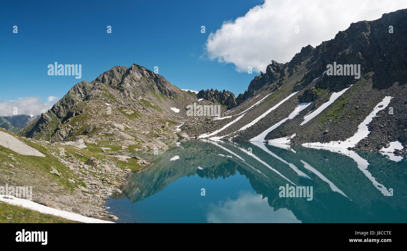 alps, summer, summerly, fresh water, lake, inland water, water ...