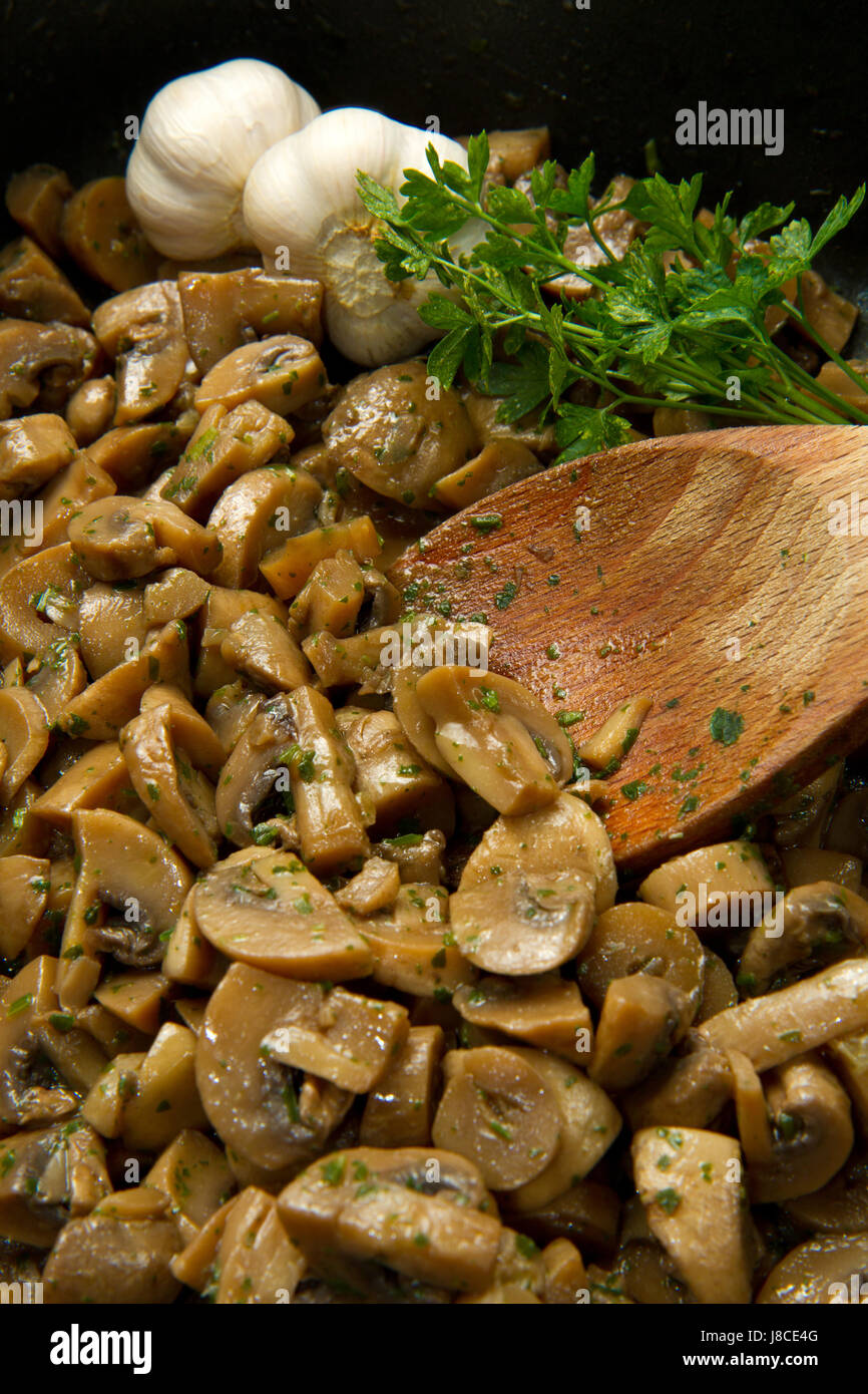 cut, mushroom, fungus, grill, barbecue, barbeque, grilled, garlic, cook ...