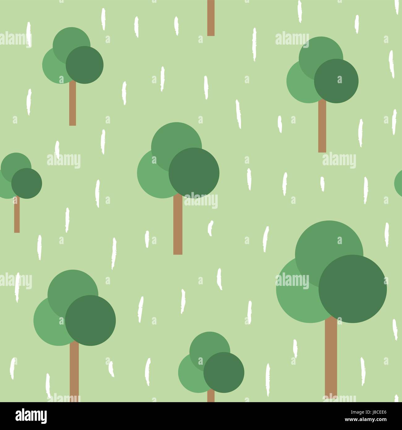 Trees and rain vector seamless pattern background 1 Stock Vector Image ...