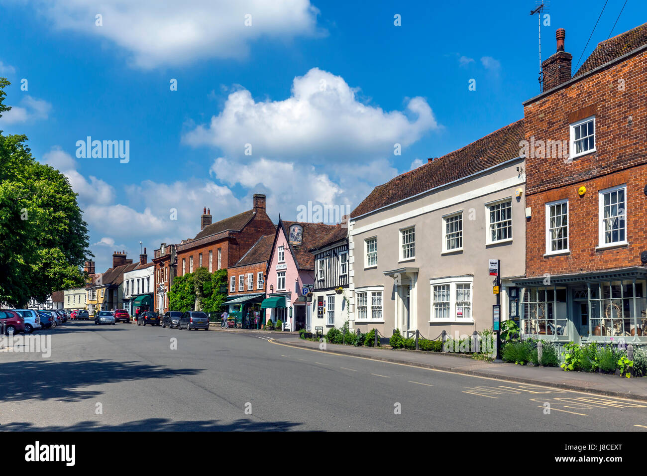 DEDHAM HIGH STREET WITH PRETTY HOUSES Stock Photo - Alamy