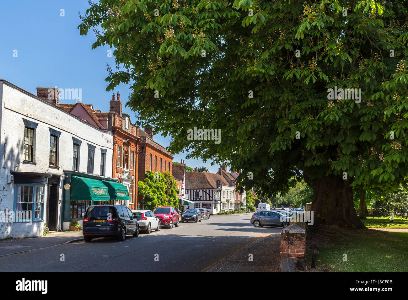 DEDHAM HIGH STREET WITH PRETTY HOUSES Stock Photo - Alamy