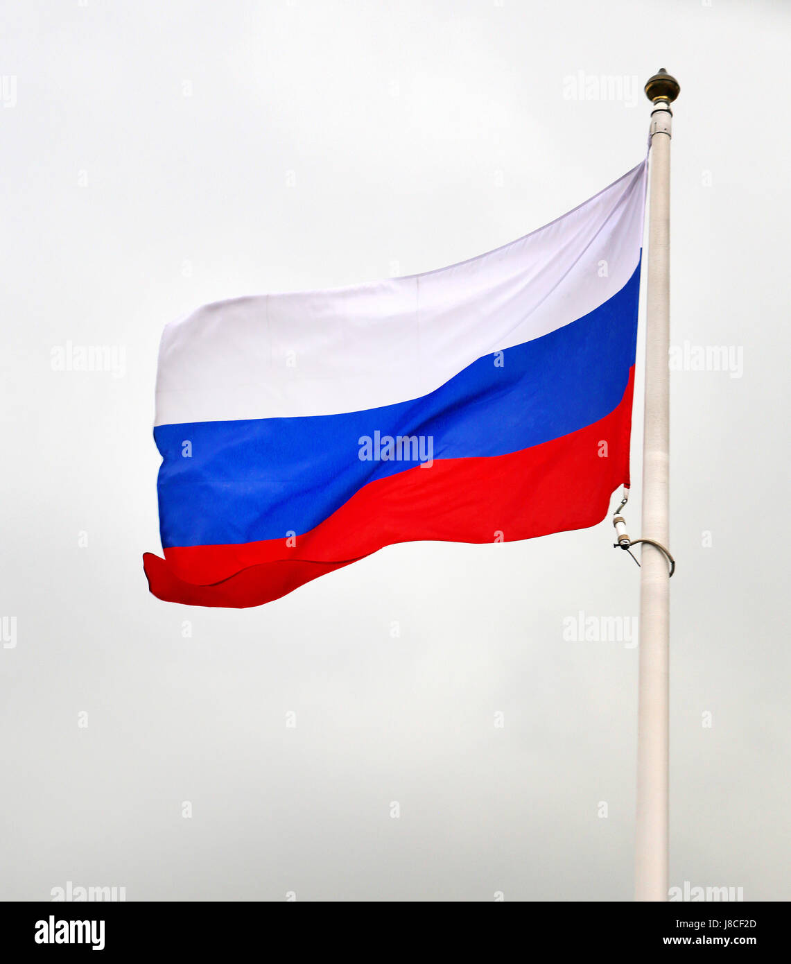 The Russian flag flutters in the wind on flag stock Stock Photo - Alamy