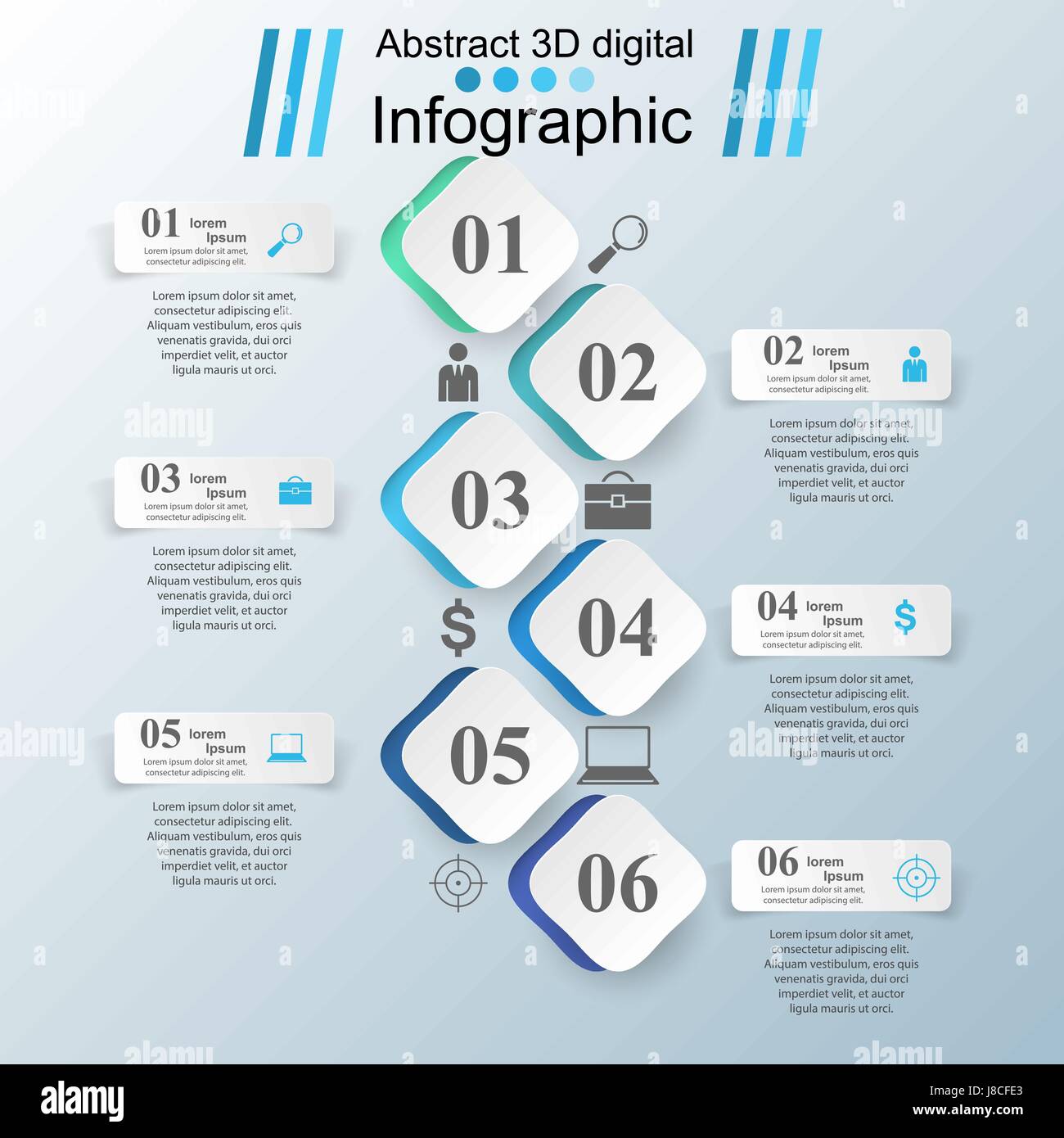 Abstract 3D digital illustration Infographic Stock Vector Image & Art ...