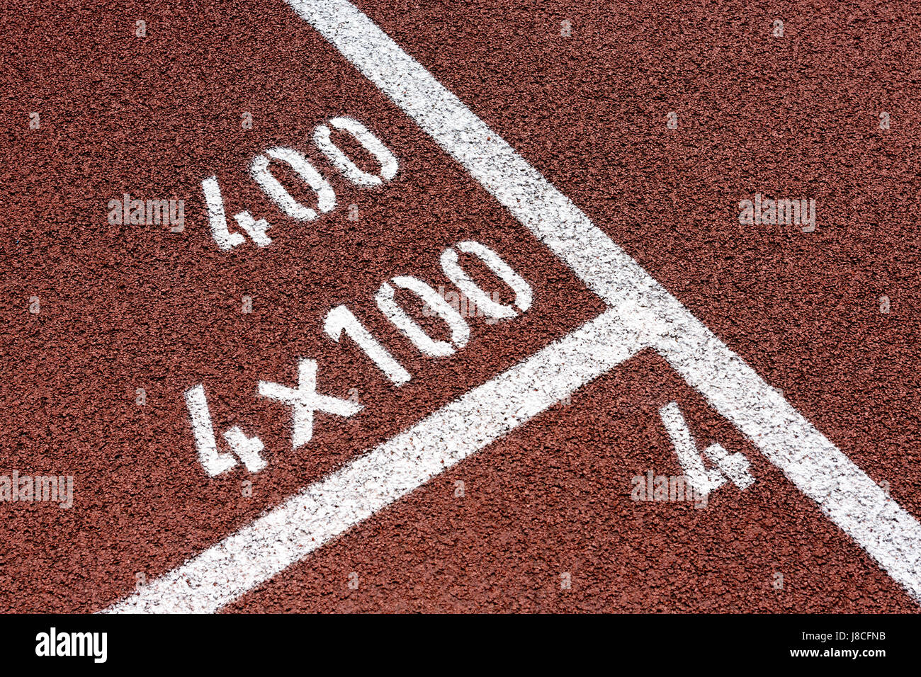 Running Track 4 x 100 Stock Photo - Alamy