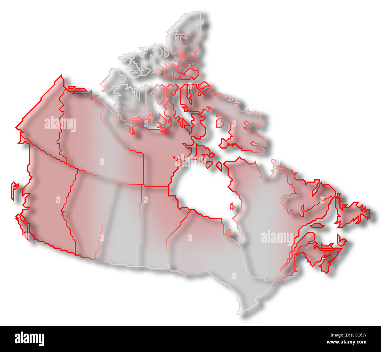 canada, map, atlas, map of the world, profile, symbolic, political ...