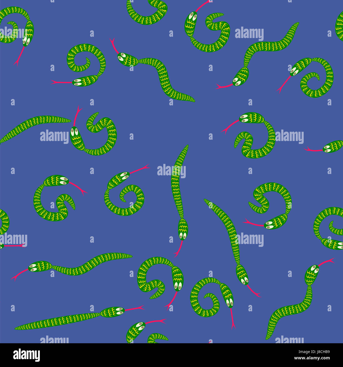 Green Snake Seamless Background. Animal Pattern. Attack Crawling Danger ...