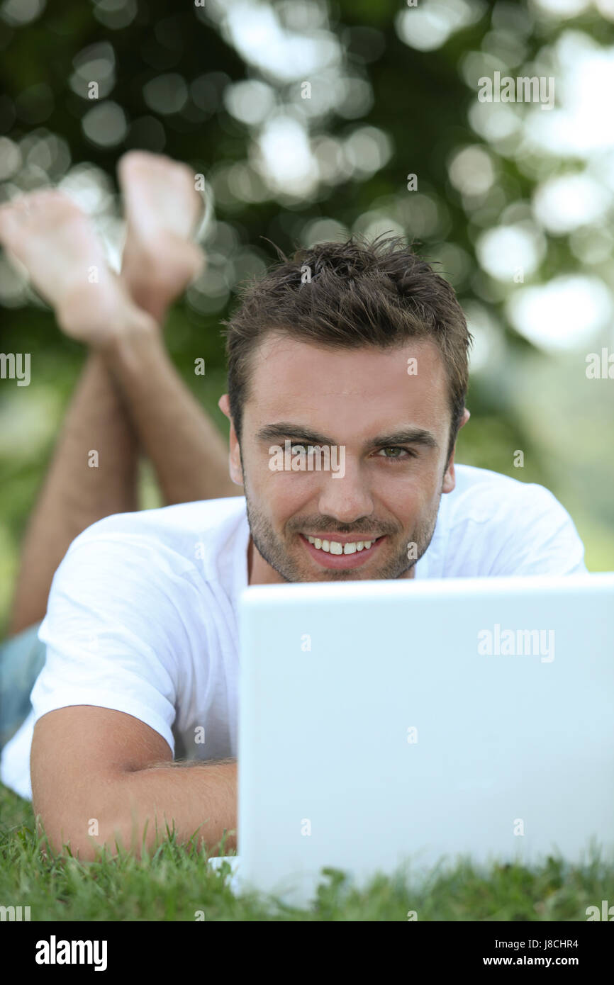 guy, laptop, notebook, computers, computer, laugh, laughs, laughing ...