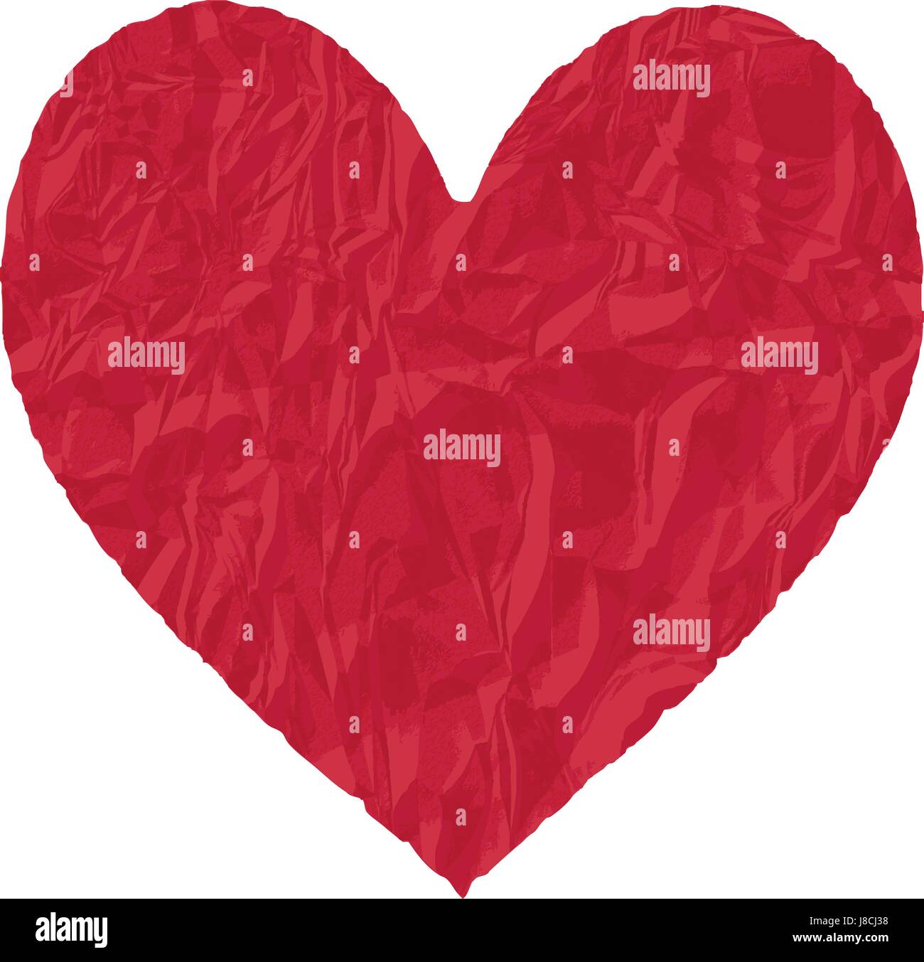 Red crumpled paper heart vector illustration Stock Vector Image & Art ...