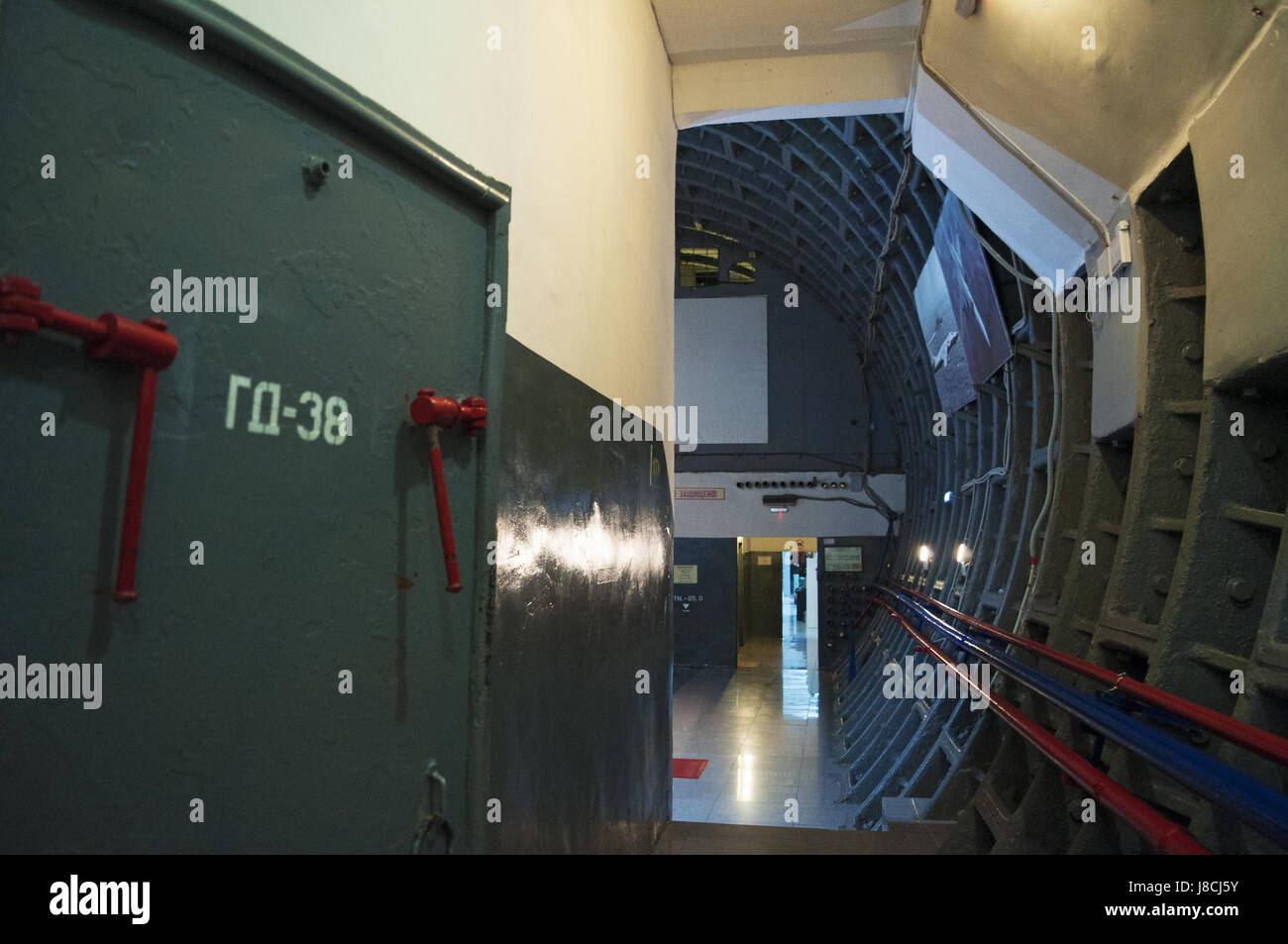 Moscow, Russia: a tunnel at Bunker-42, anti-nuclear underground ...