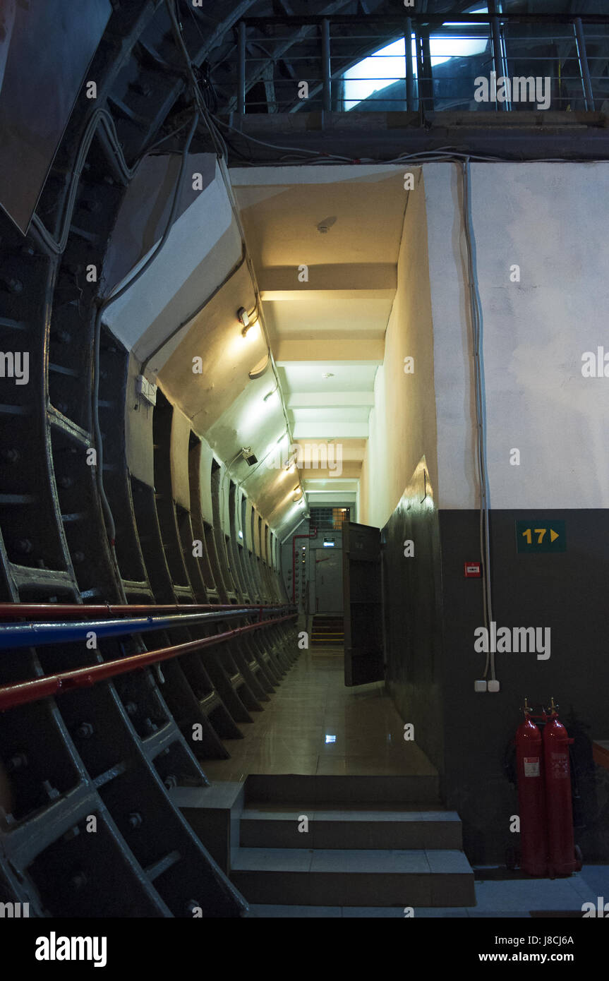 Moscow, Russia: a tunnel at Bunker-42, anti-nuclear underground ...