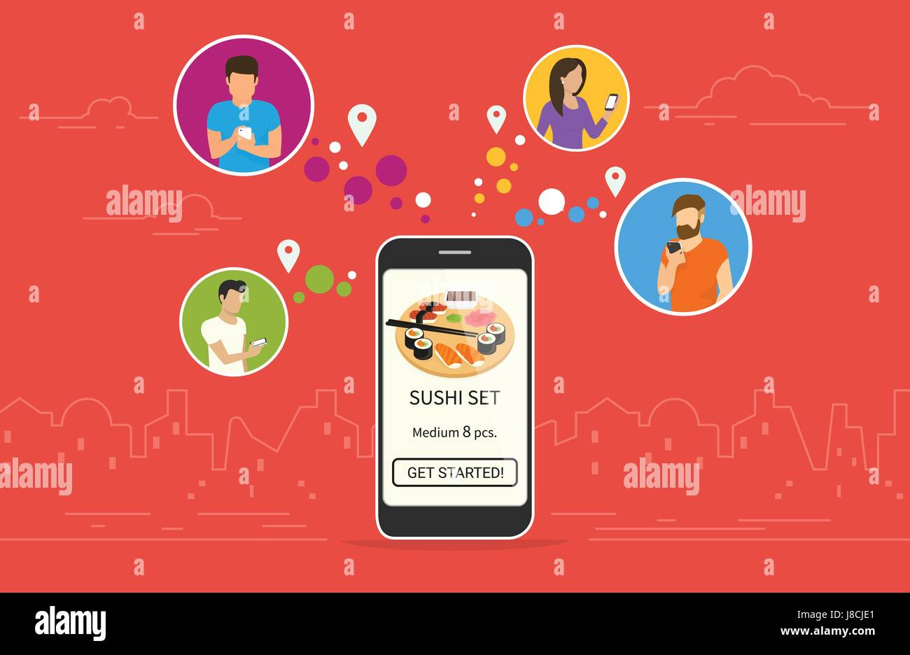 Order sushi Stock Vector Images - Alamy