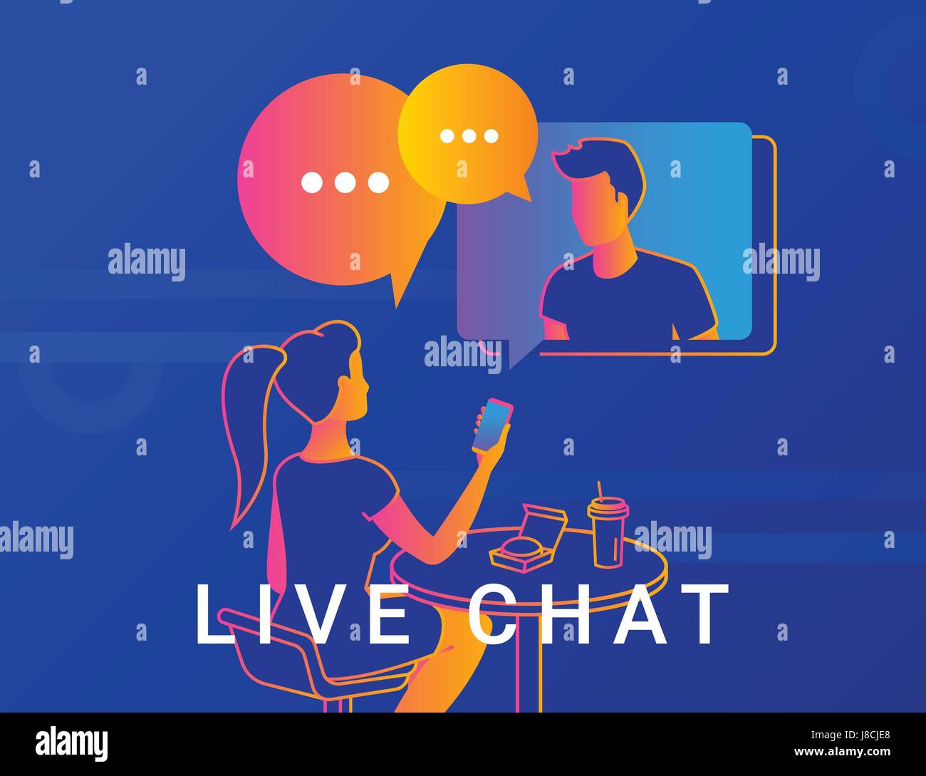 Live chat concept illustration Stock Vector Image & Art - Alamy