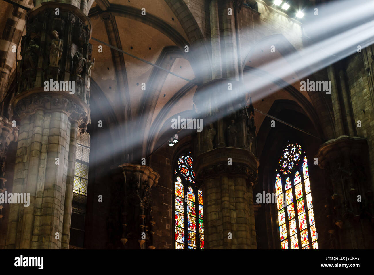 The Bright Beam of Light Inside Milan Cathedral, Italy Stock Photo - Alamy