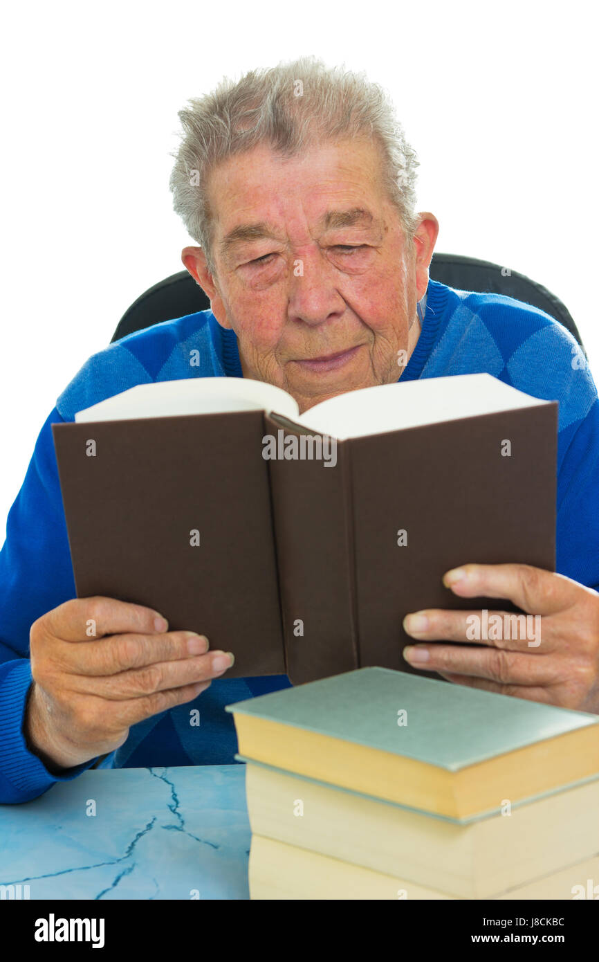 senior reading a book Stock Photo - Alamy