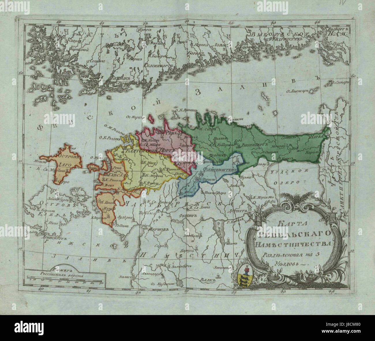 A 1796 map of Reval (now Tallinn, Estonia) and the surrounding area ...