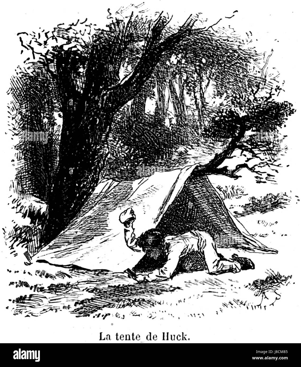 Mark Twain Les Aventures de Huck Finn illustration p052 Stock Photo - Alamy