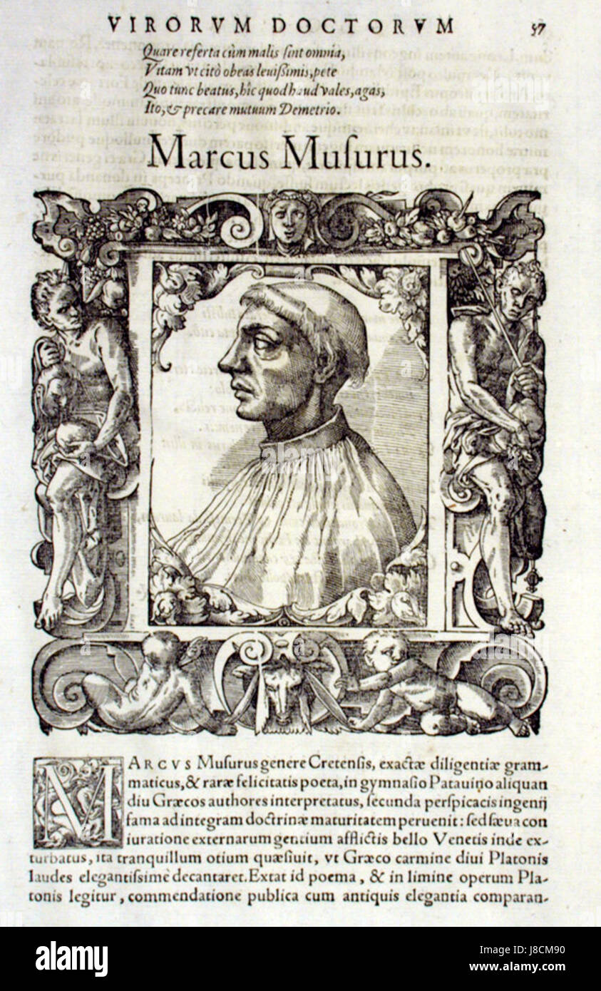 Marcus Musurus was a Greek scholar and philosopher in the 15th century ...