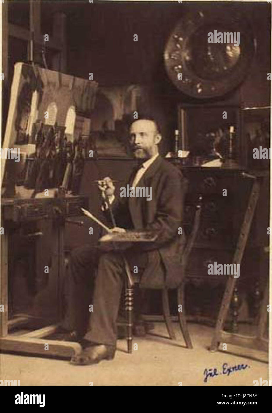 This is a portrait of Julius Exner, painted by Vilhelm Tillge. Exner ...