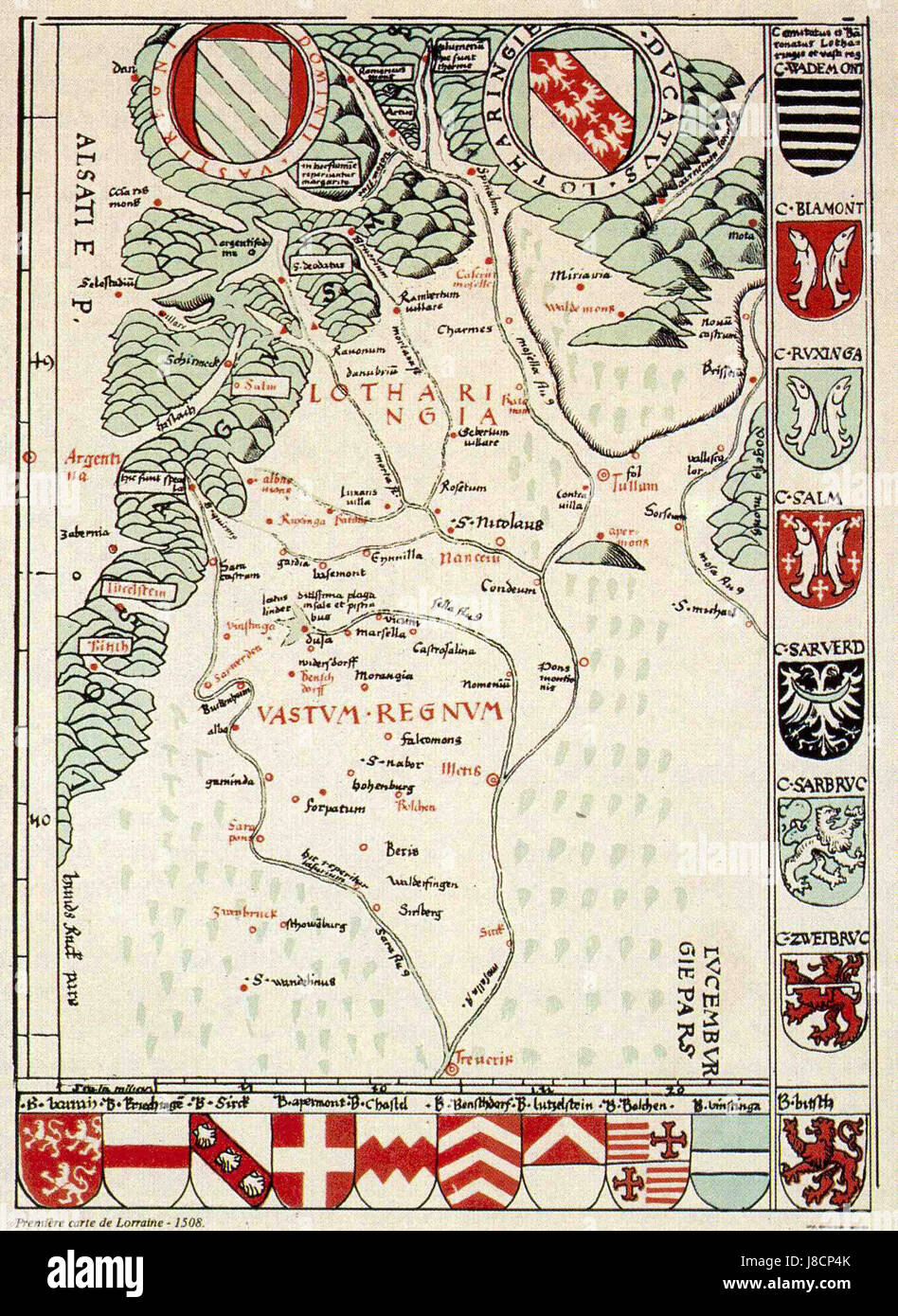 Lotharingia, in 1508, refers to the historical region in Europe that ...