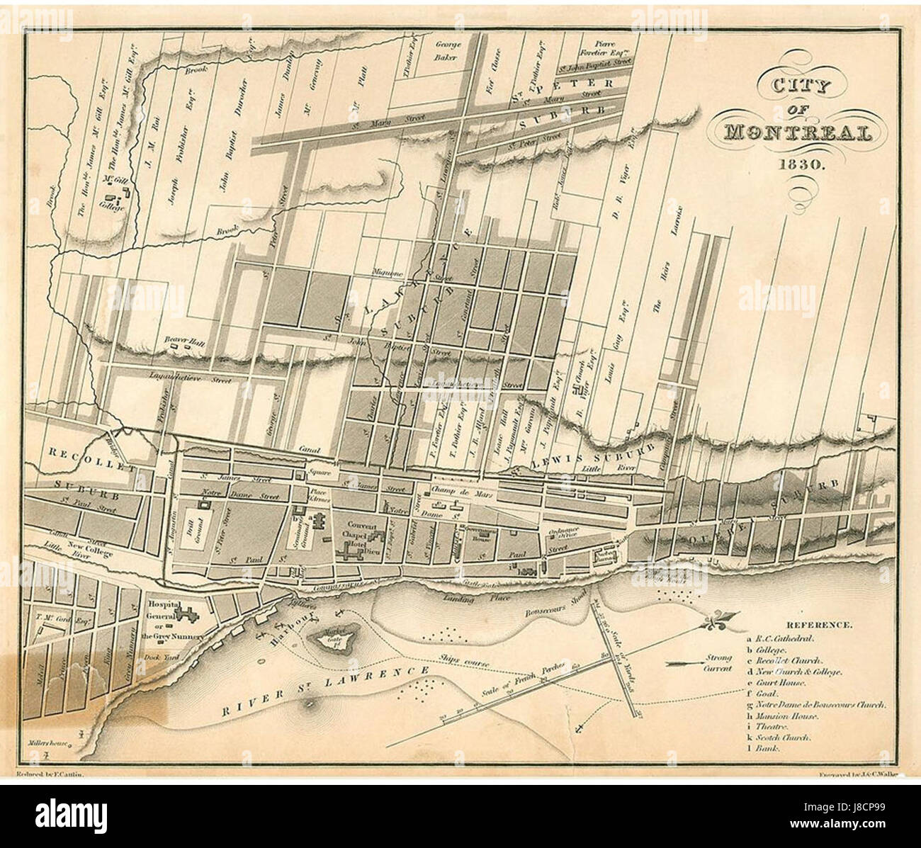 A historical view of Montreal in 1830, reflecting the city's ...