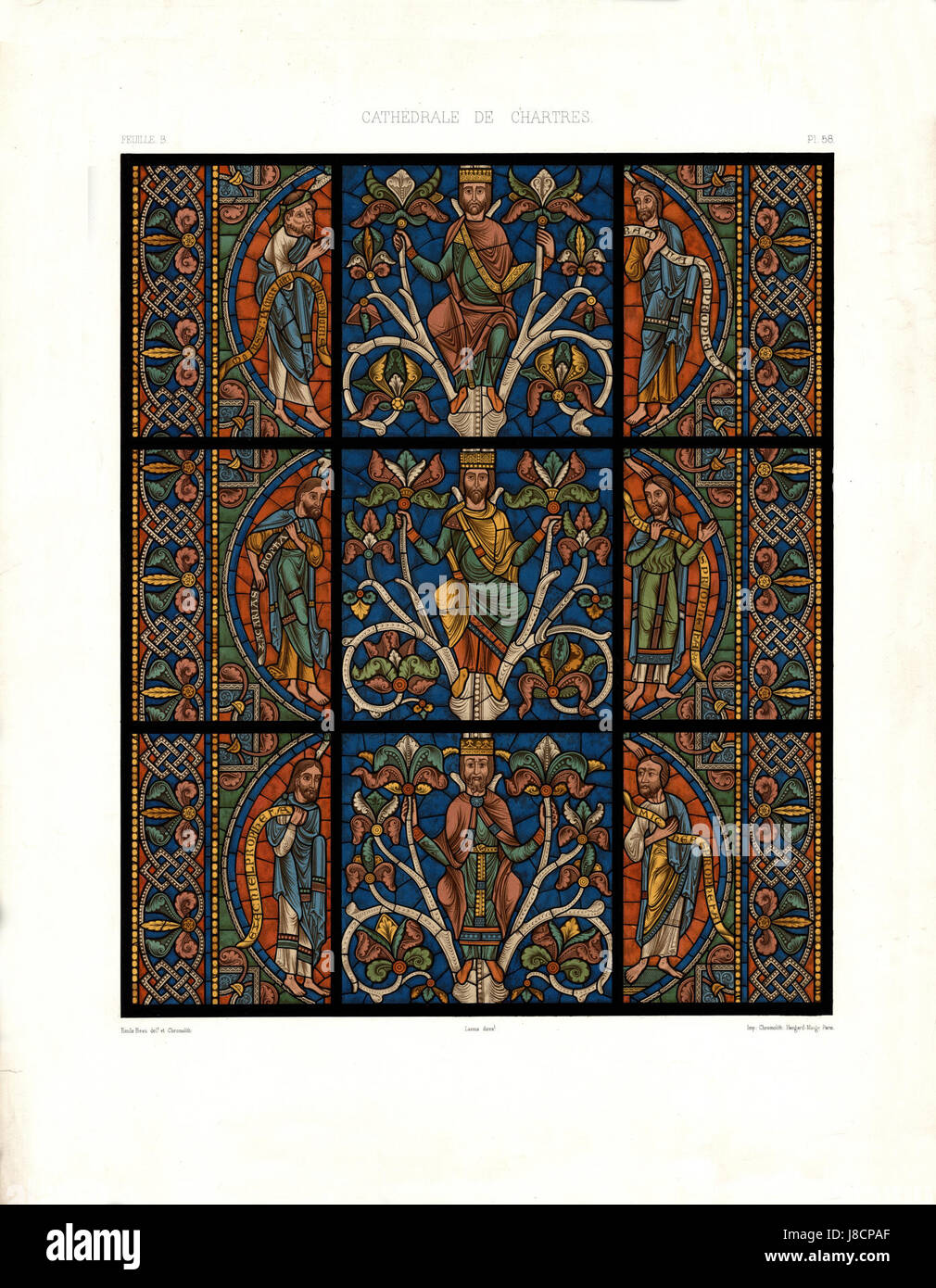 A monograph on the Cathedral of Chartres, featuring an atlas of stained ...