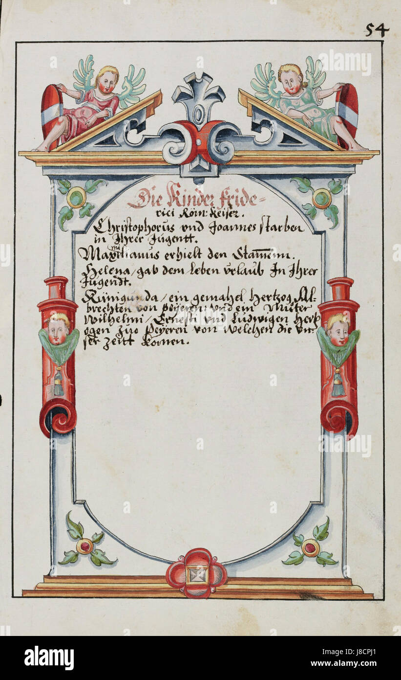 Habsburger Wappenbuch Fisch saa V4 1985 054r Stock Photo - Alamy