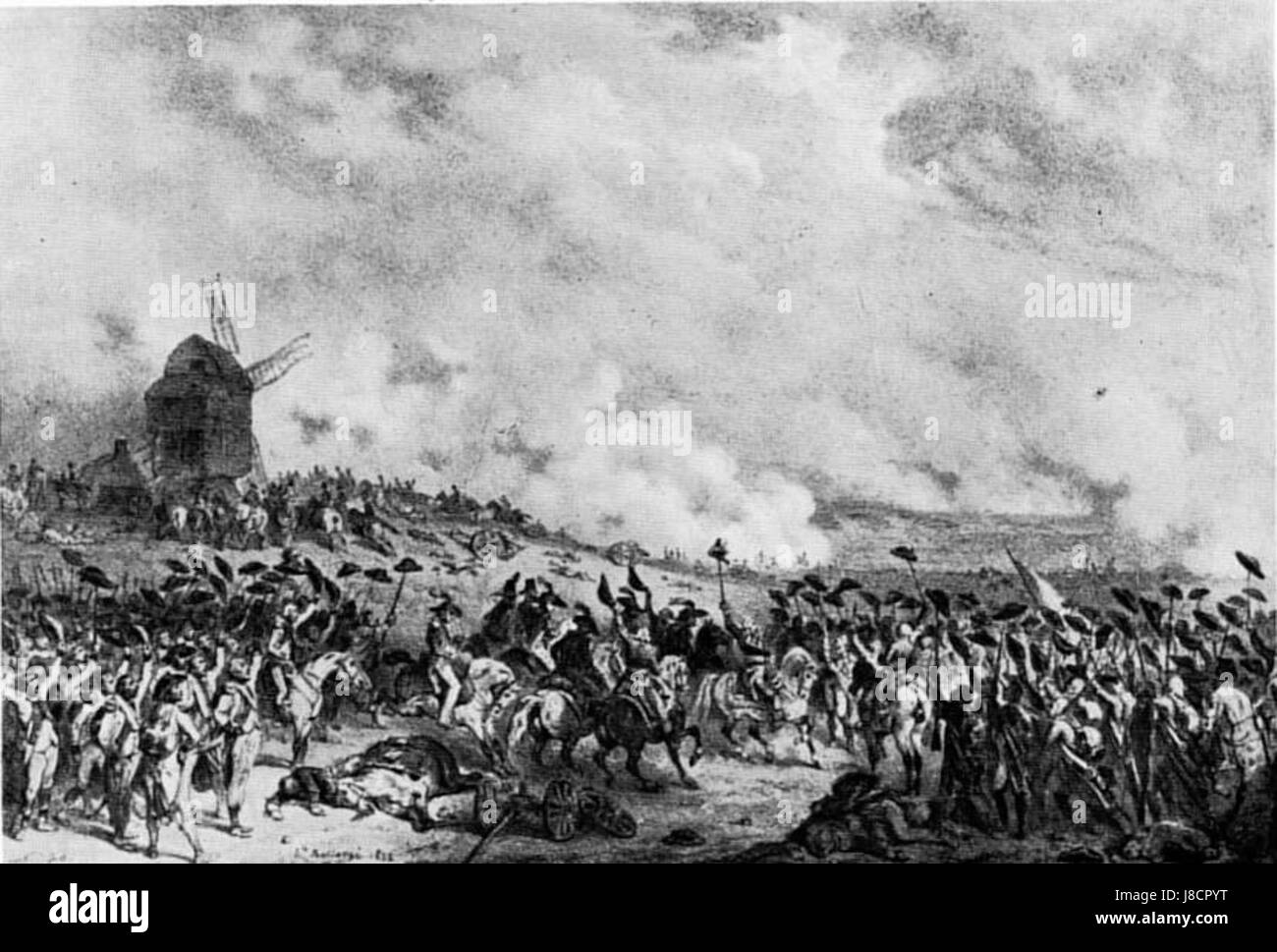 'Die Kanonade von Valmy' is an artwork depicting the famous cannonade ...
