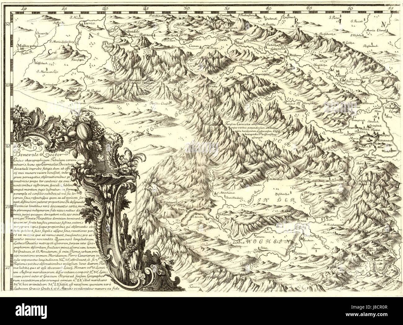 The 'Ducatus Carnioliae Tabula Chorographica' is a historical map of ...