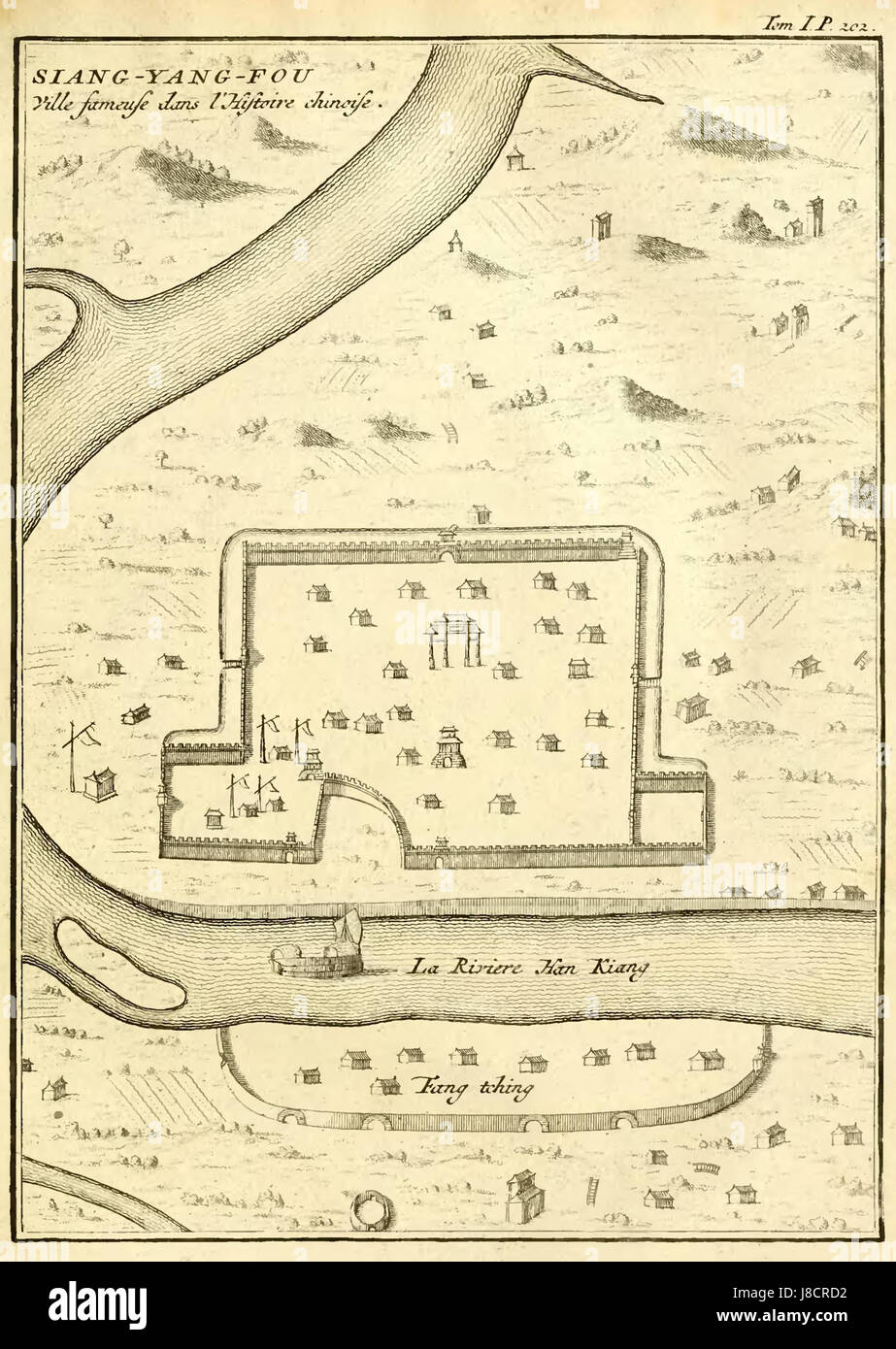 Du Halde Description de la Chine Ville de Siang yang fou Stock Photo ...