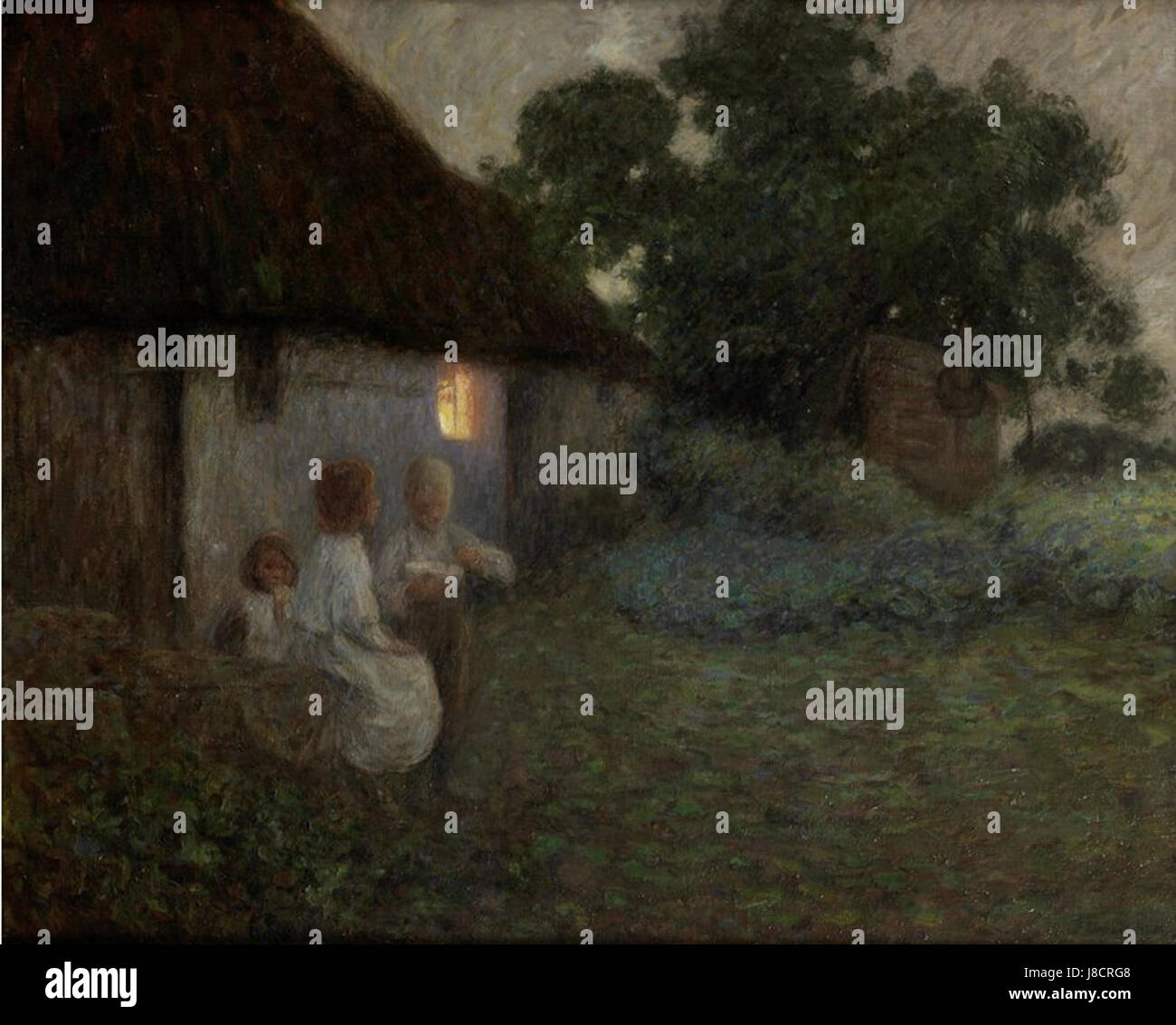 Edward Stott, an English artist, painted 'The Labourerâ€™s Cottage ...