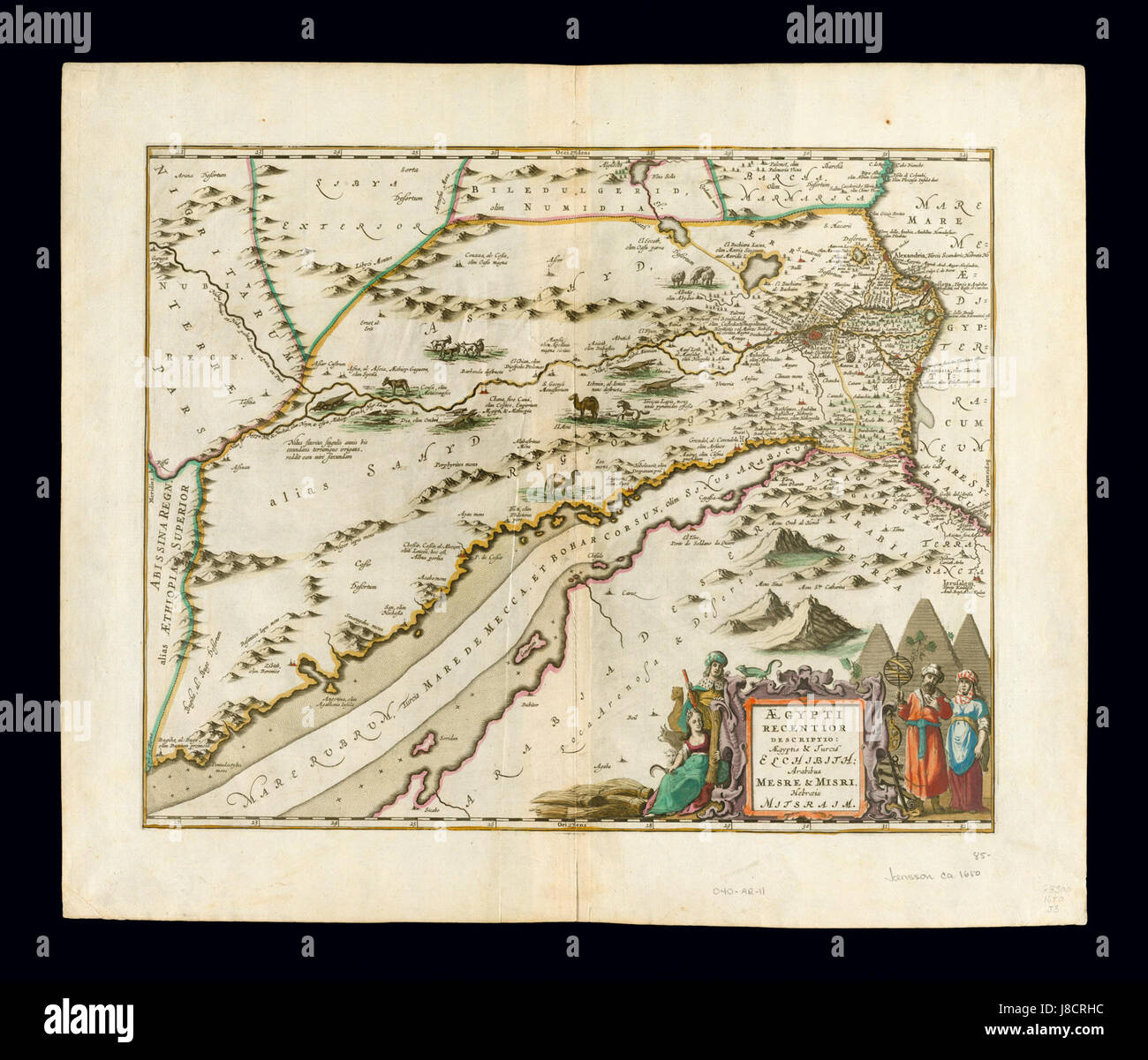 This 17th-century map by Jan Jansson depicts Egypt in 1650, showcasing ...