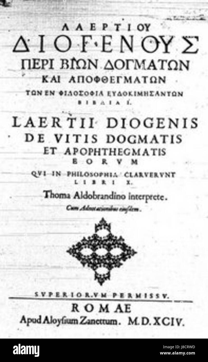 Diogenes Laercio (1792) is known for his philosophical works ...