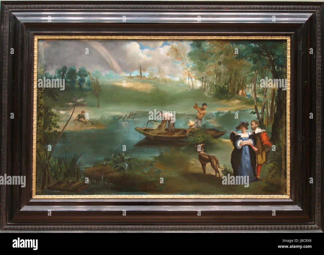 This work refers to a painting titled 'Fishing' by Edouard Manet ...
