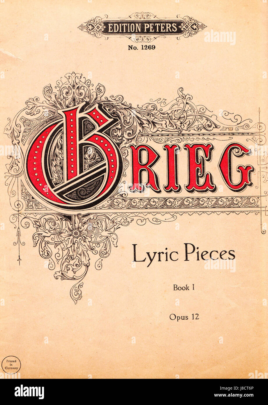 Edvard Grieg Lyrics Pieces Opus 12 Book 1 Stock Photo - Alamy